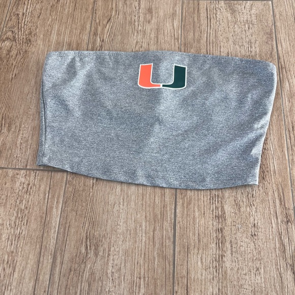 Tops | Custom U Miami Gray Tube Top Small | Poshmark